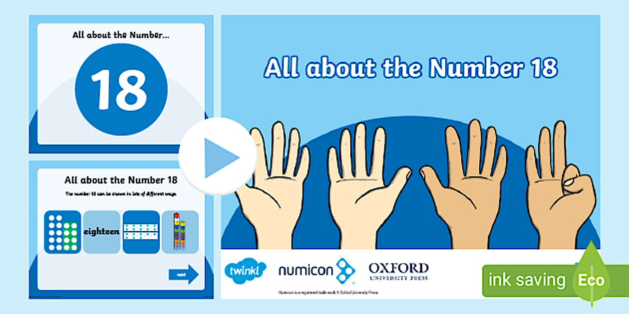 All About Number 18 PowerPoint Including Numicon Shapes